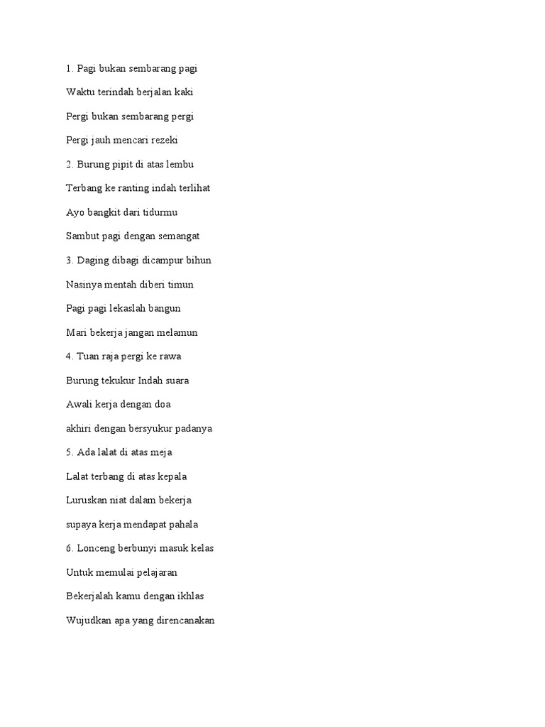 Pantun Semangat Kerja | PDF