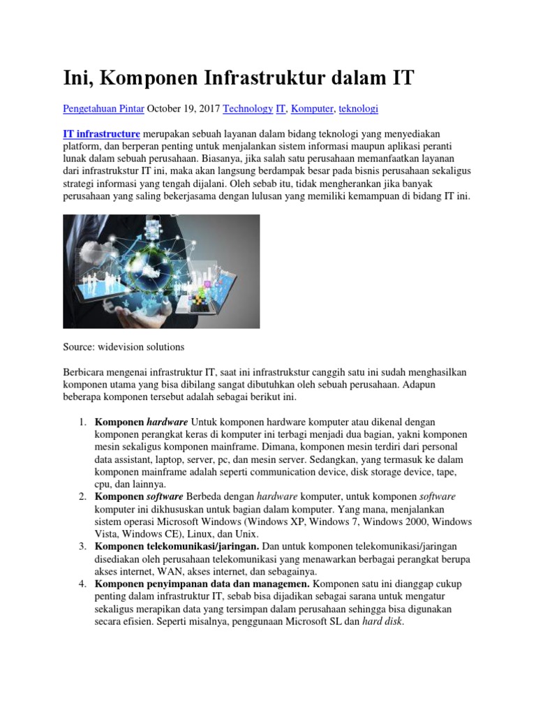 Komponen Dan Fungsi Infrastruktur TI | PDF