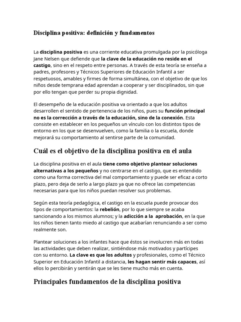 Disciplina Positiva y Mal Comportamiento | PDF | Comportamiento ...