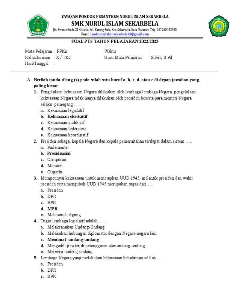 PPKN, Pas Kelas X | PDF | Perjalanan