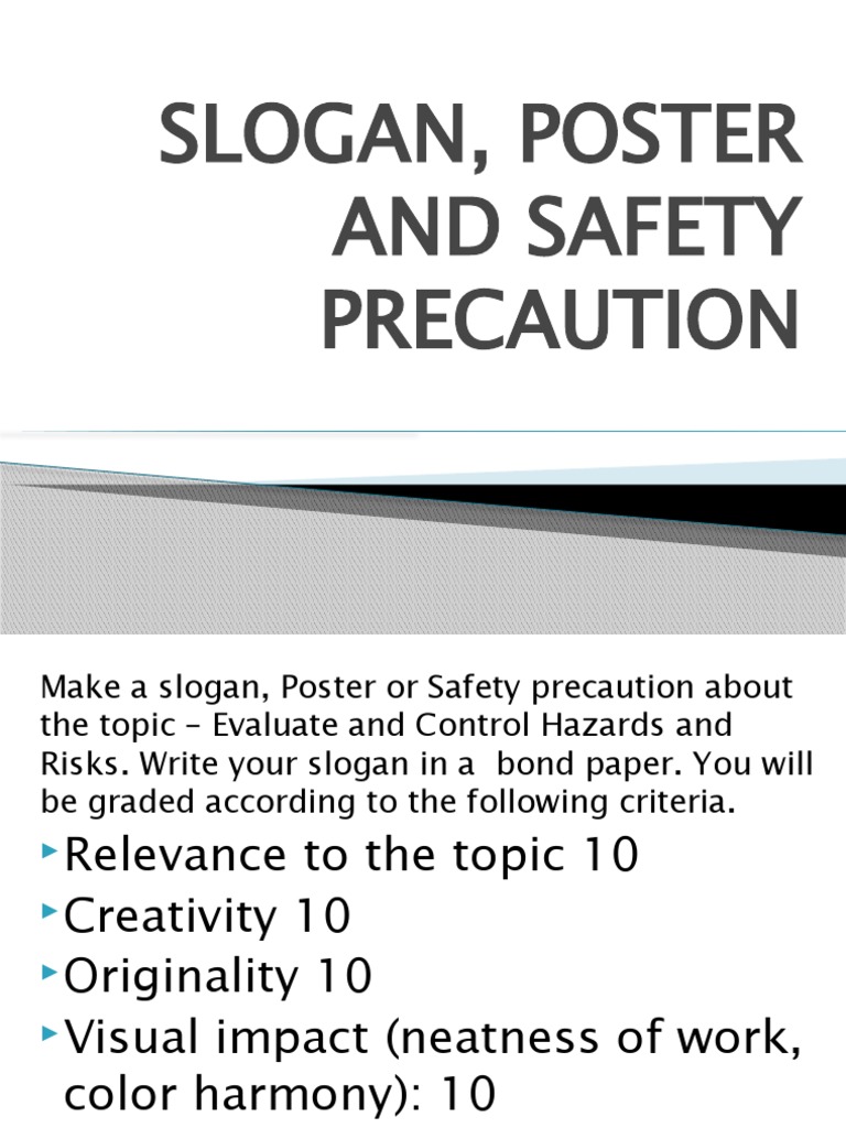 Safety Slogan and Poster Guidelines | PDF | Art