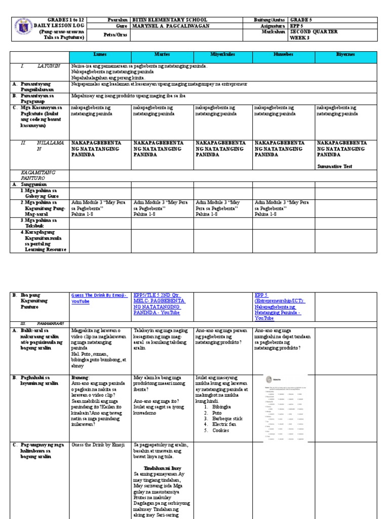 Epp Quarter 2 Week 3 | PDF