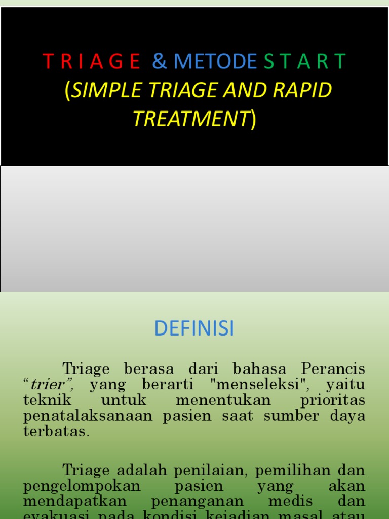 T R I A G e & Metode Triase (Pak Veri) | PDF