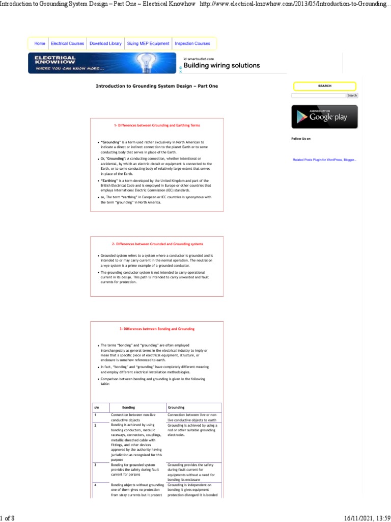 Introduction To Grounding System Design - Pt.1 | PDF | Wire | Civil Engineering