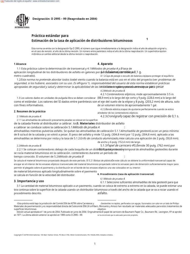 Astm d2995 99 R04.en - Es | PDF