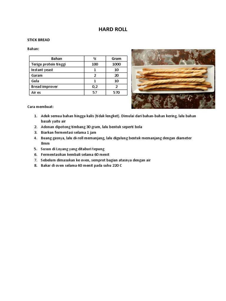 Resep Roti Hard dan Soft Roll | PDF
