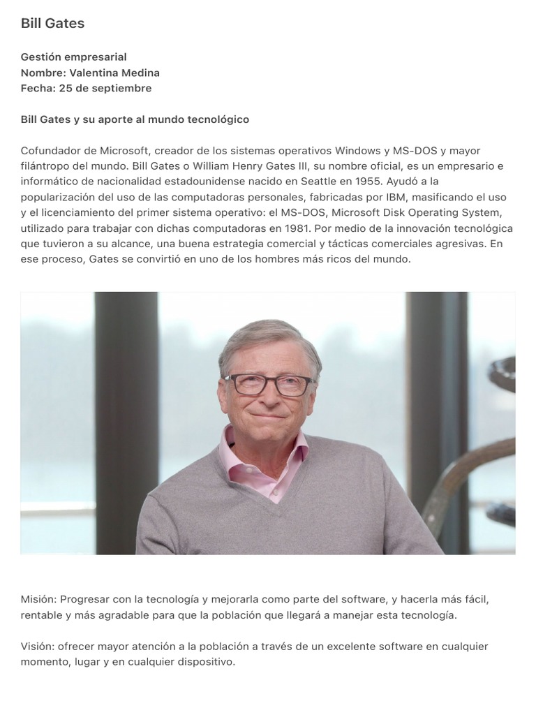 Bill Gates | PDF | Microsoft | Ingeniería de software