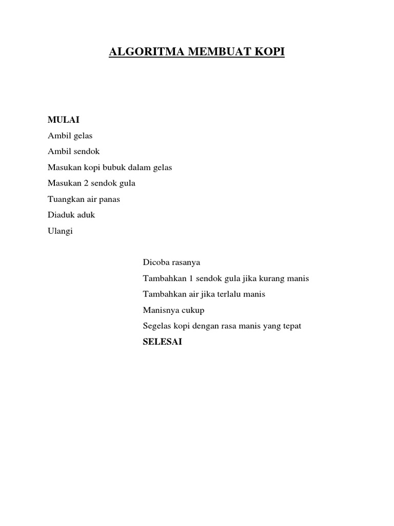 ALGORITMA MEMBUAT KOPI - Compressed | PDF ALGORITMA MEMBUAT KOPI - Compressed | PDF