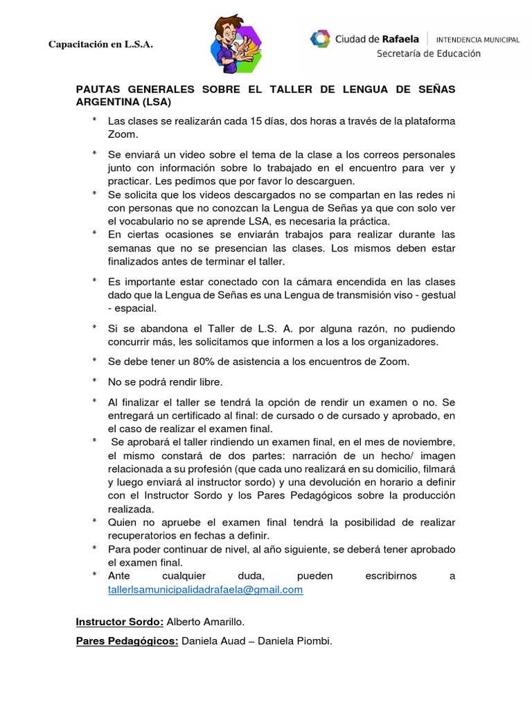 Taller de Capacitación en LSA | PDF | Lenguaje de señas