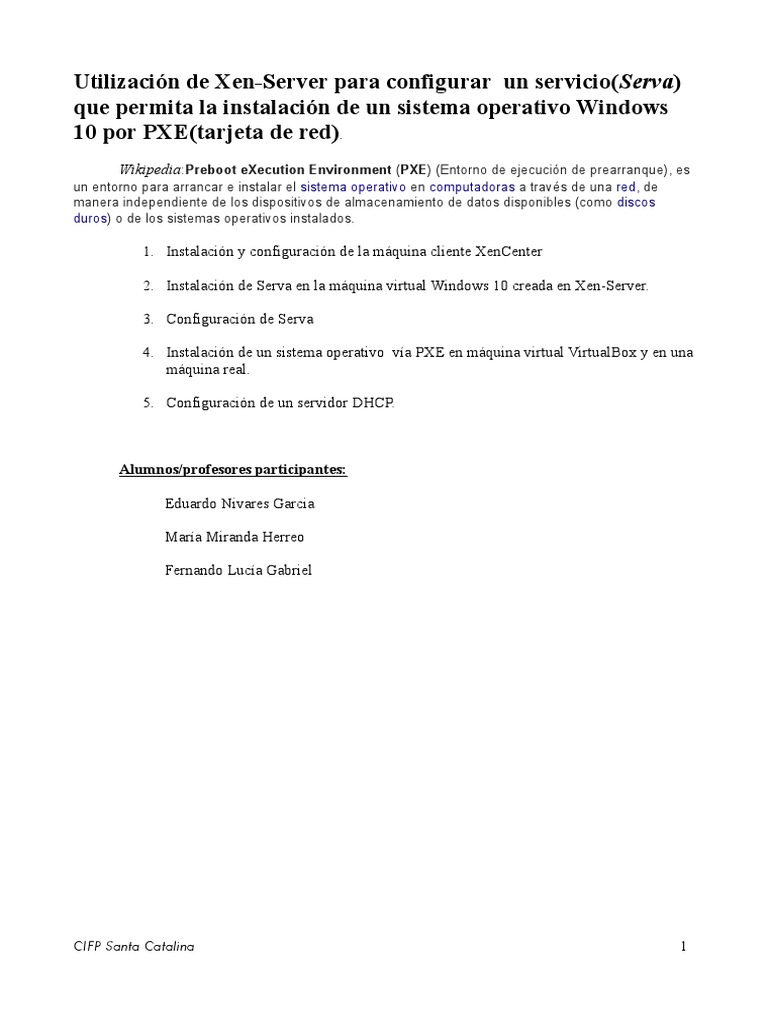 Utilización de Xen-Server para Configurar Un Servicio | PDF | Windows 10 | Redes de computadoras