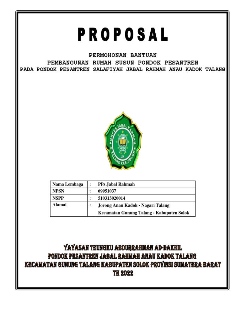 Proposal Rusun JR 2022 Perbaikan Ok - 1 - Tanpa Stempel | PDF