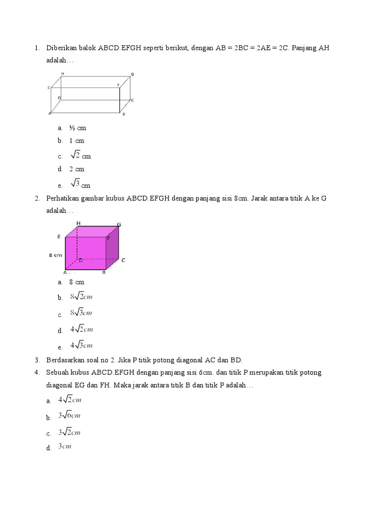 Dimensi 3 Soal | PDF