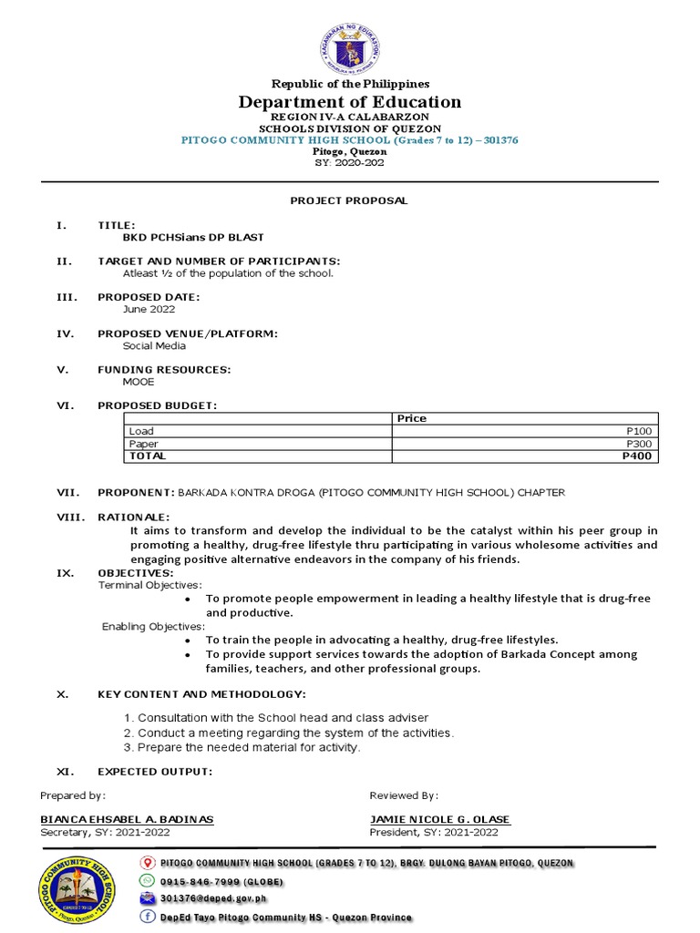 BKD Project Proposal 2021-2022 | PDF