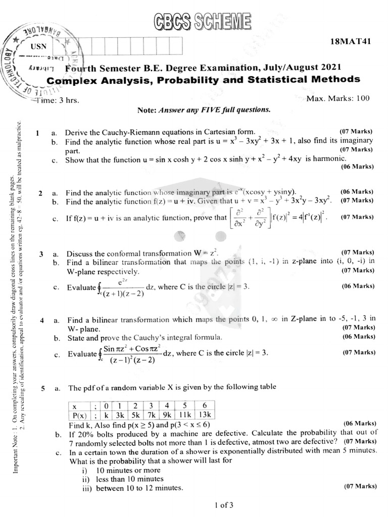 18MAT41 | PDF | Statistical Significance | Linear Regression