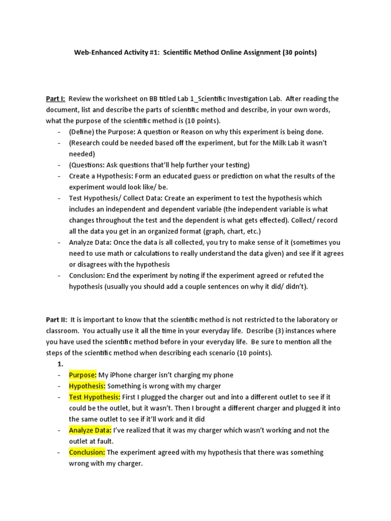 Scientific Method Assignment | Download Free PDF | Experiment ...