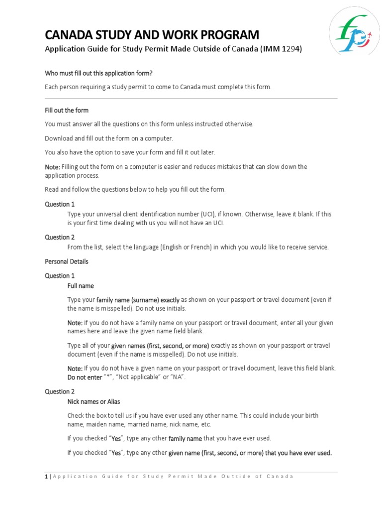 Application Guide in Answering IRCC Forms | Download Free PDF ...