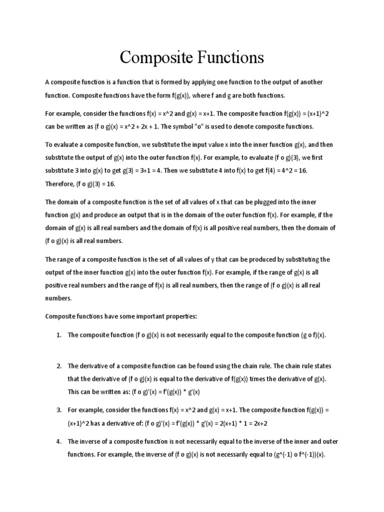 Composite Functions Pdf