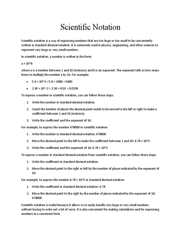 Scientific Notation | PDF