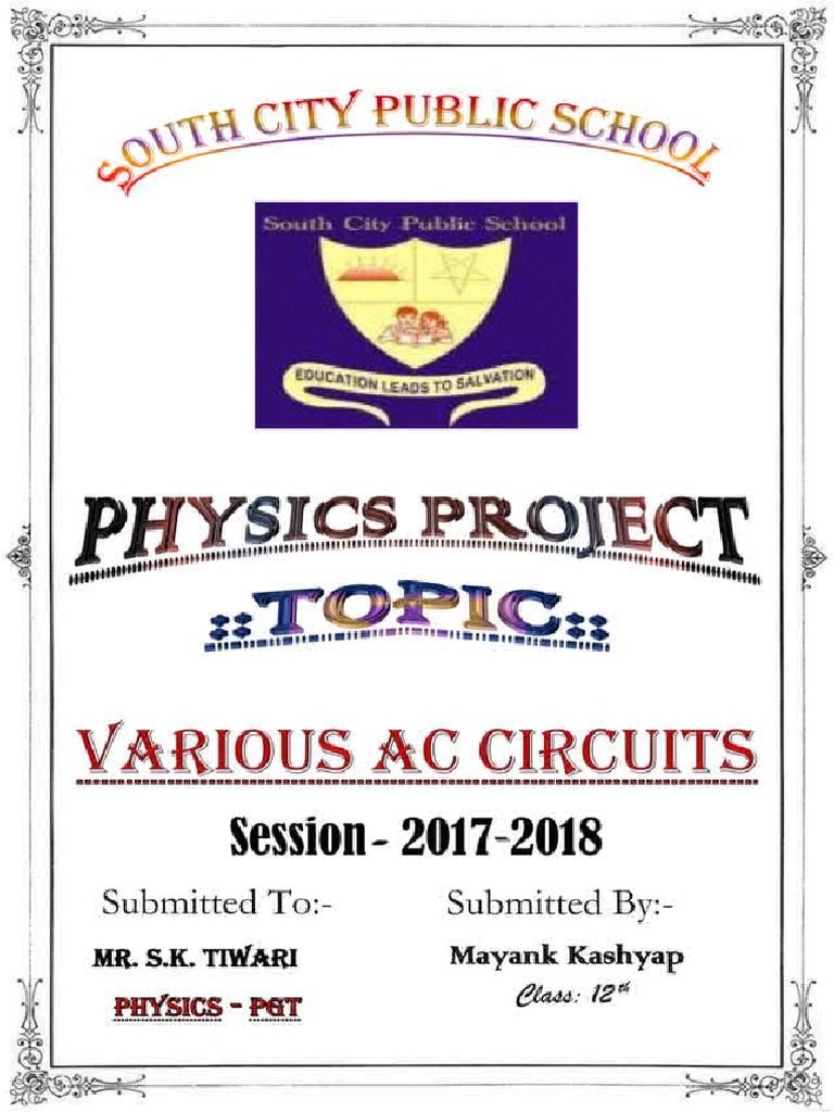 Alternating Current 12 Isc 2017 Investigatory Project | PDF