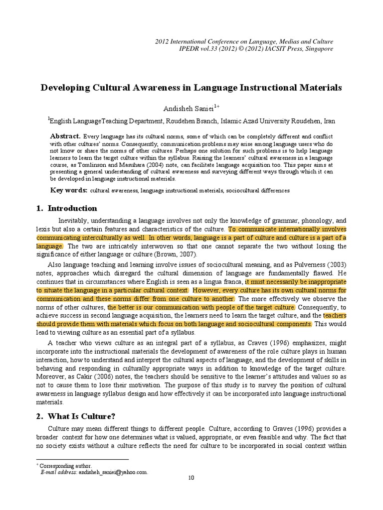 Developing Cultural Awareness | PDF | Learning | Experience