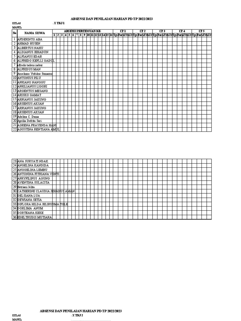 Absensi dan Penilaian Siswa | PDF