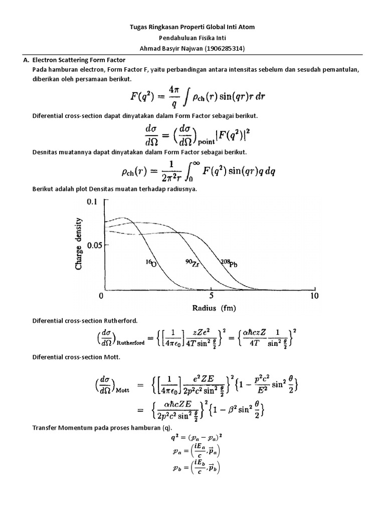 Form Factor dan Sifat-Sifat Inti Atom | PDF