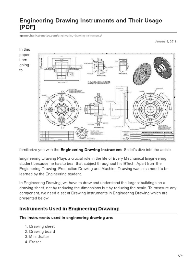 Engineering Drawing Instruments and Their Usage | PDF | Drawing | Geometry