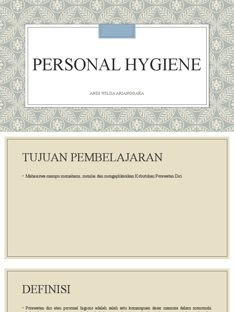 Personal Hygiene | PDF