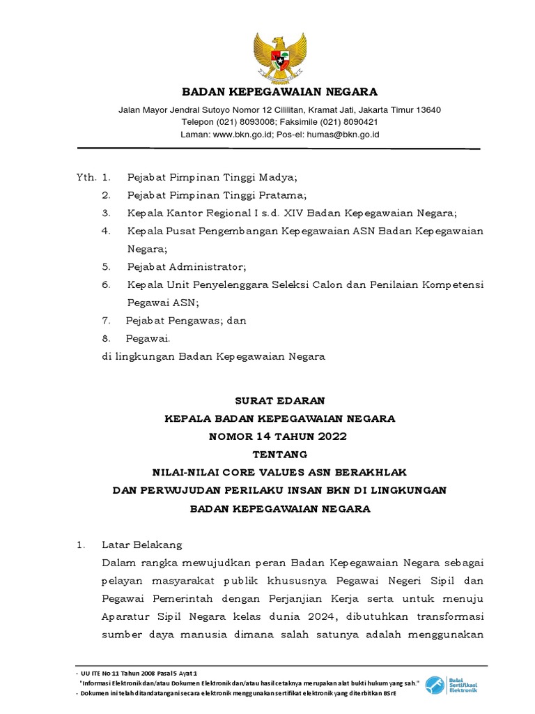 Badan Kepegawaian Negara | PDF