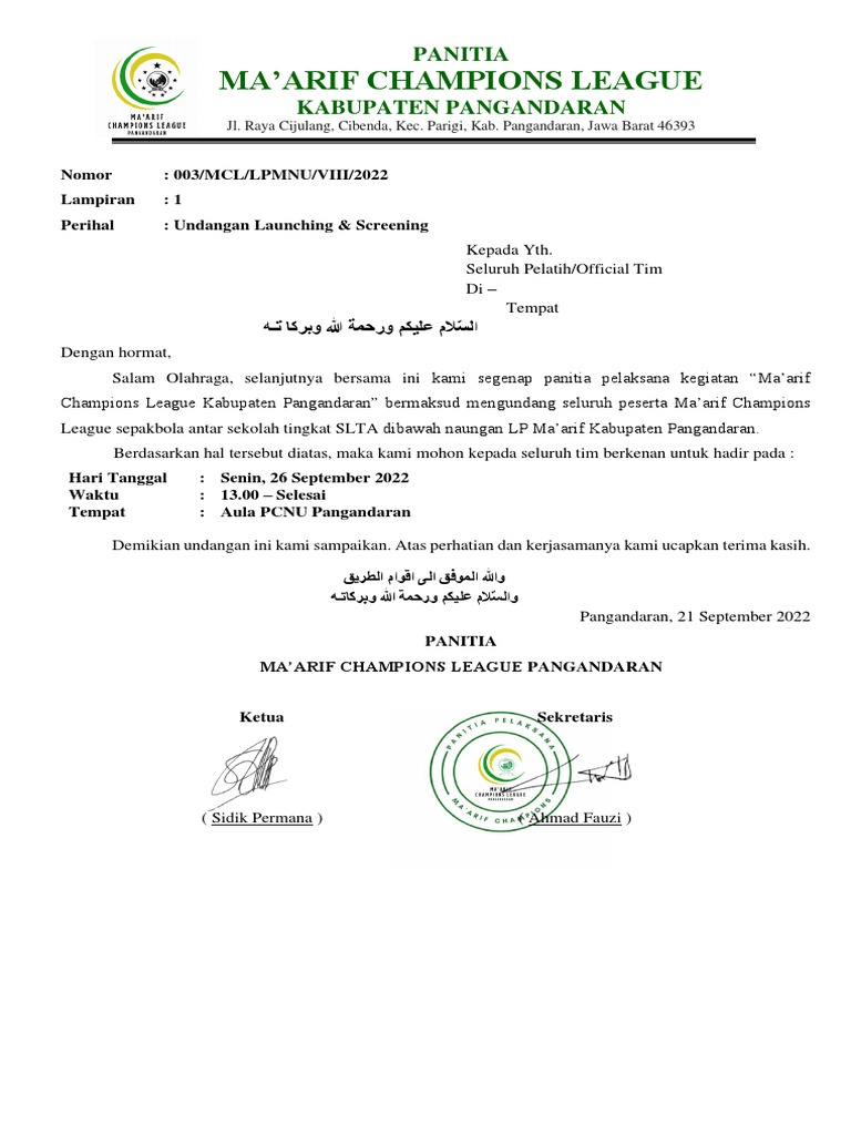 Undangan Launching SLTA Fiks | PDF
