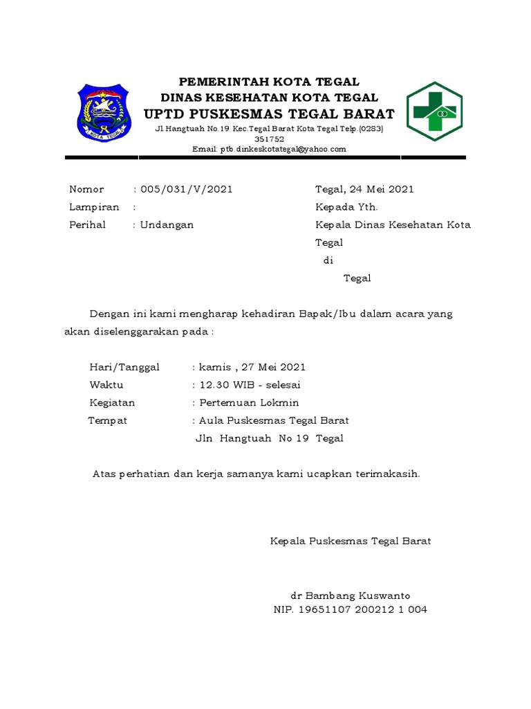 Contoh Label Undangan Pejabat Tegal | PDF