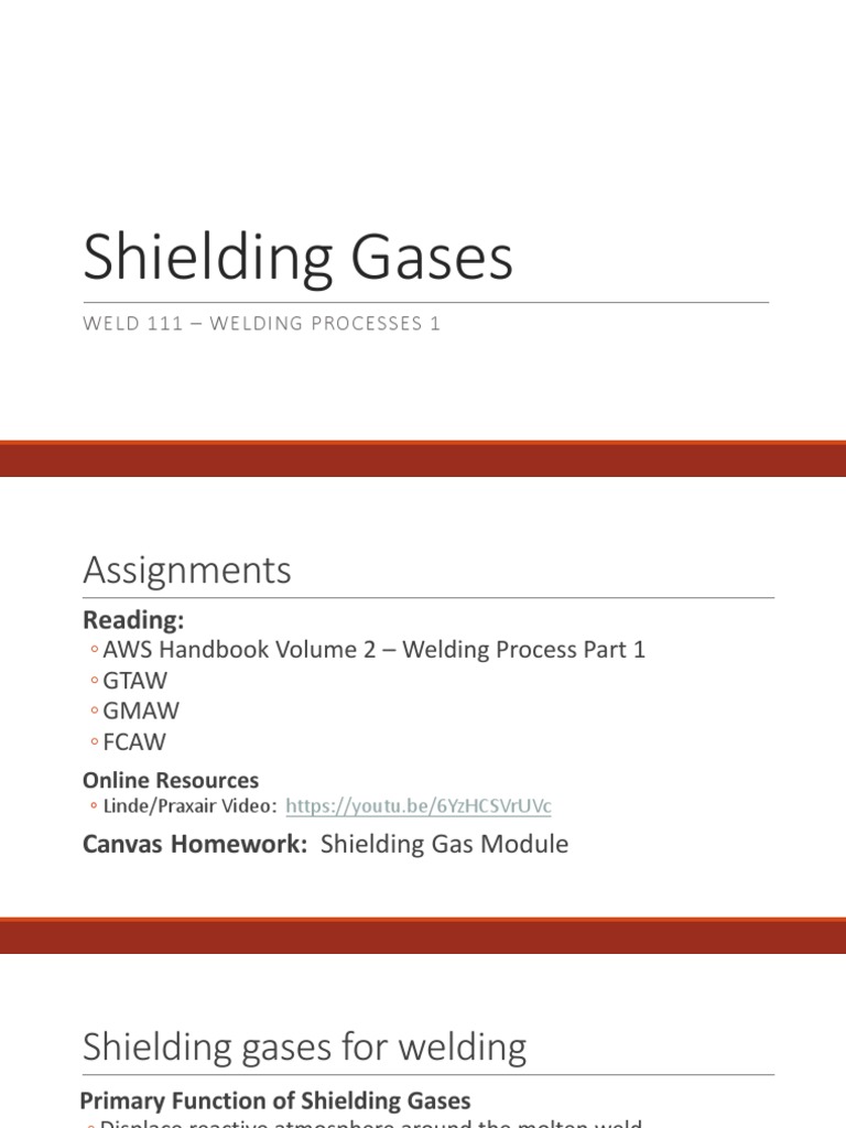 Shielding Gases in Welding Process 111 | PDF | Argon | Physical Sciences