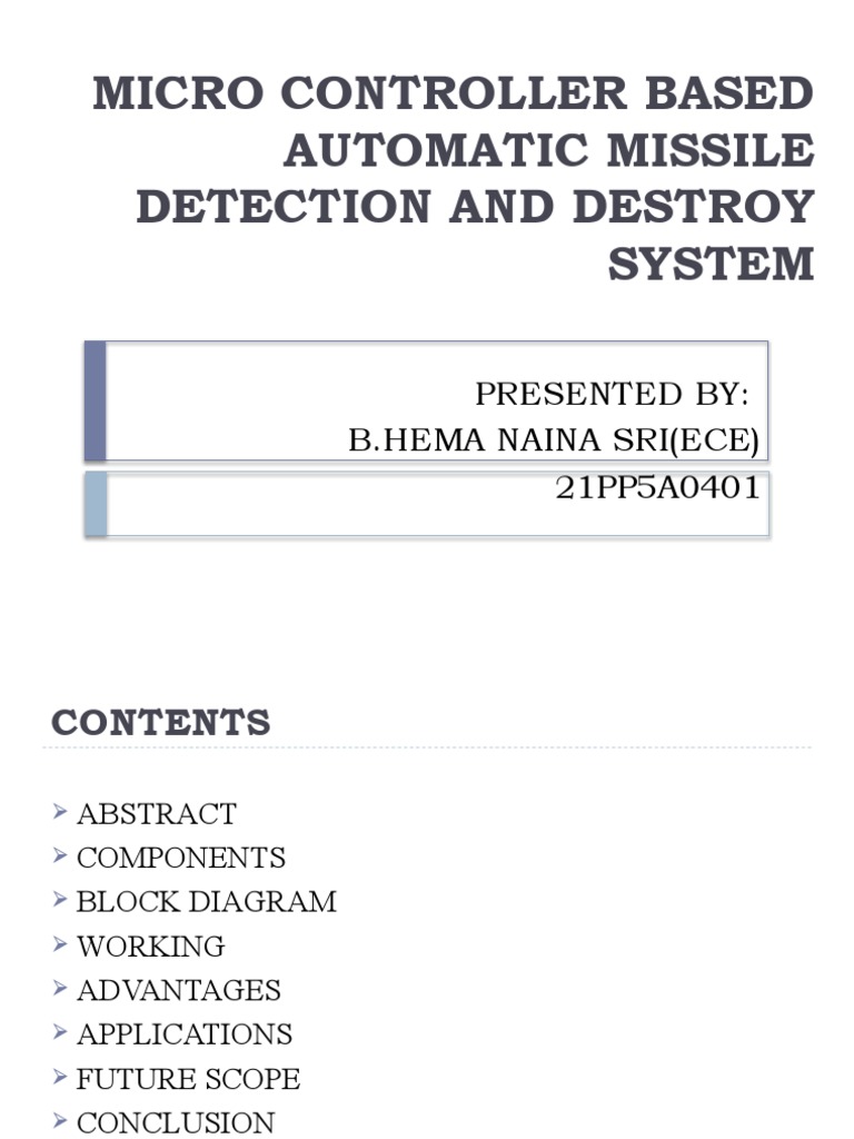 Ultrasonic Missile Detection System | PDF | Microcontroller | Ultrasound