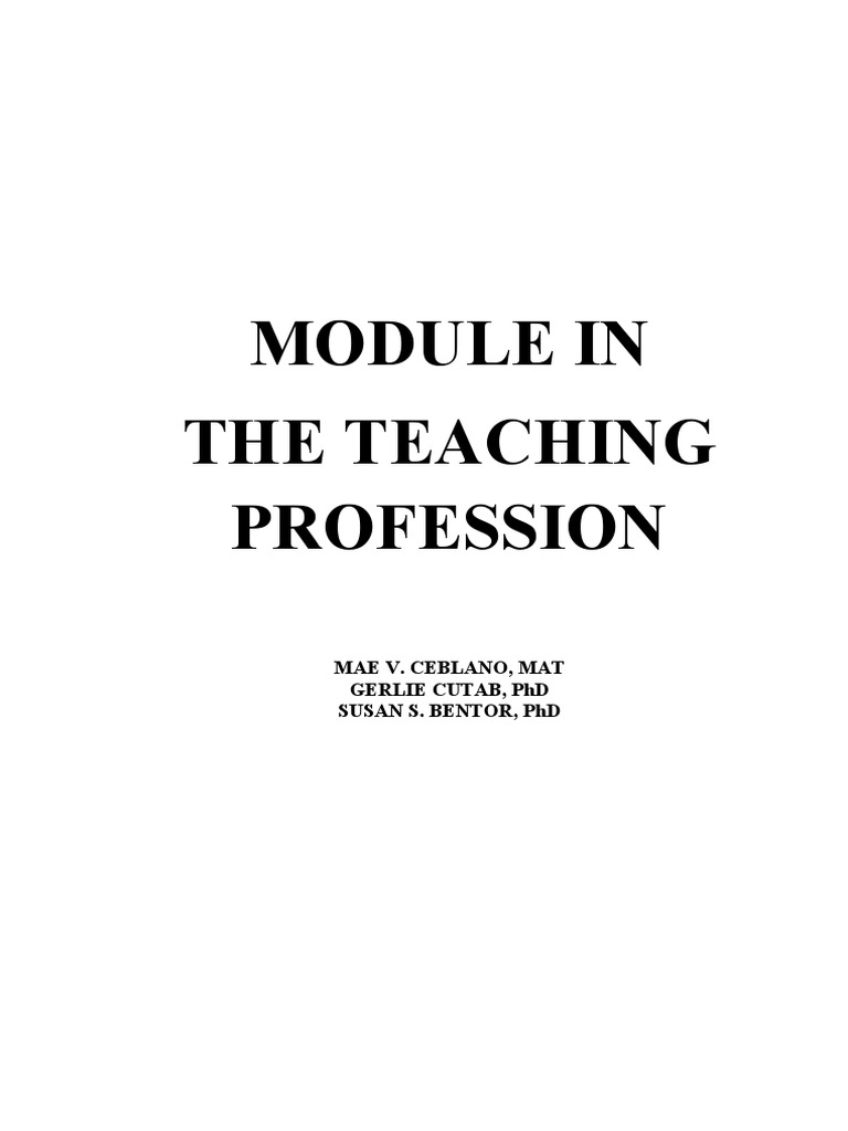 Teaching Profession Module Guide | PDF | Teaching Method | Teachers