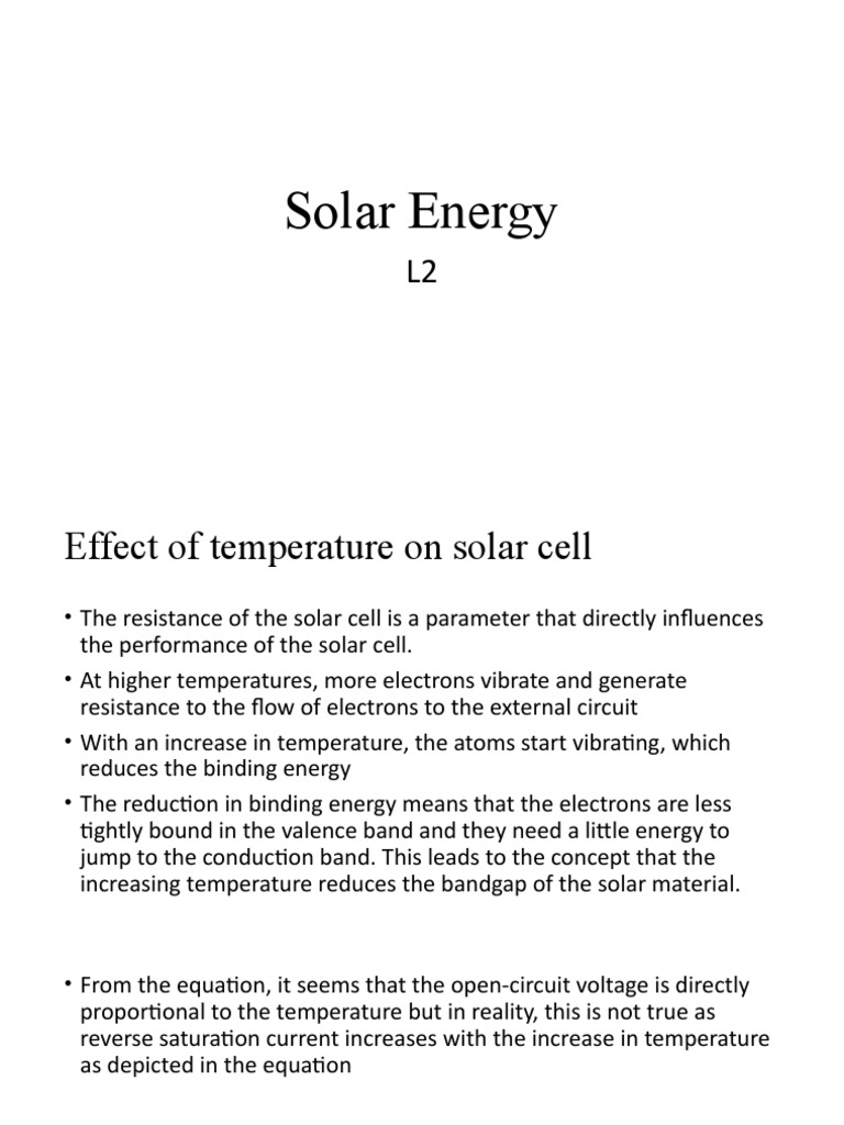 Solar Energy L2 | PDF | Electricity | Electrical Engineering