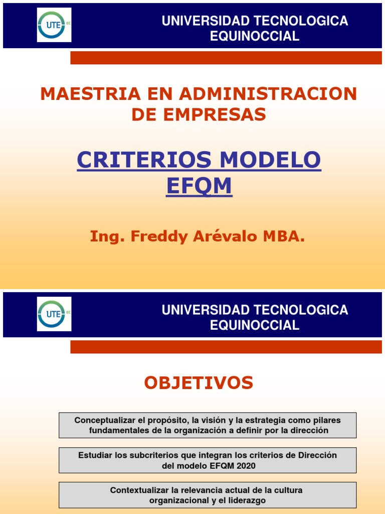 Análisis de los criterios del modelo EFQM 2020 para la mejora continua de organizaciones | PDF ...