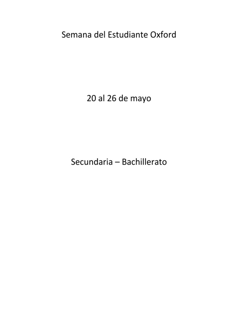 Semana Del Estudiante | PDF