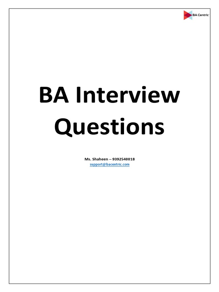 BA Interview Questions 2021 | PDF | Use Case | Business Analysis