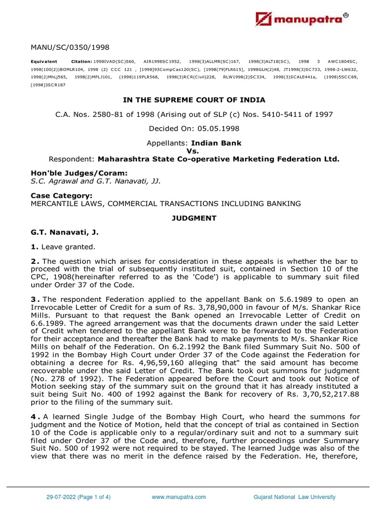 Legal Interpretation of Section 10 | PDF | Lawsuit | Judgment (Law)