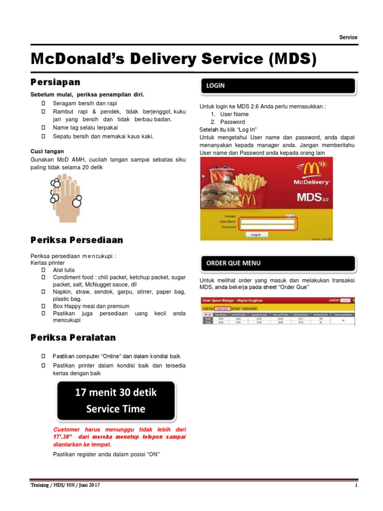 McDonalds Delivery Service (MDS) | PDF