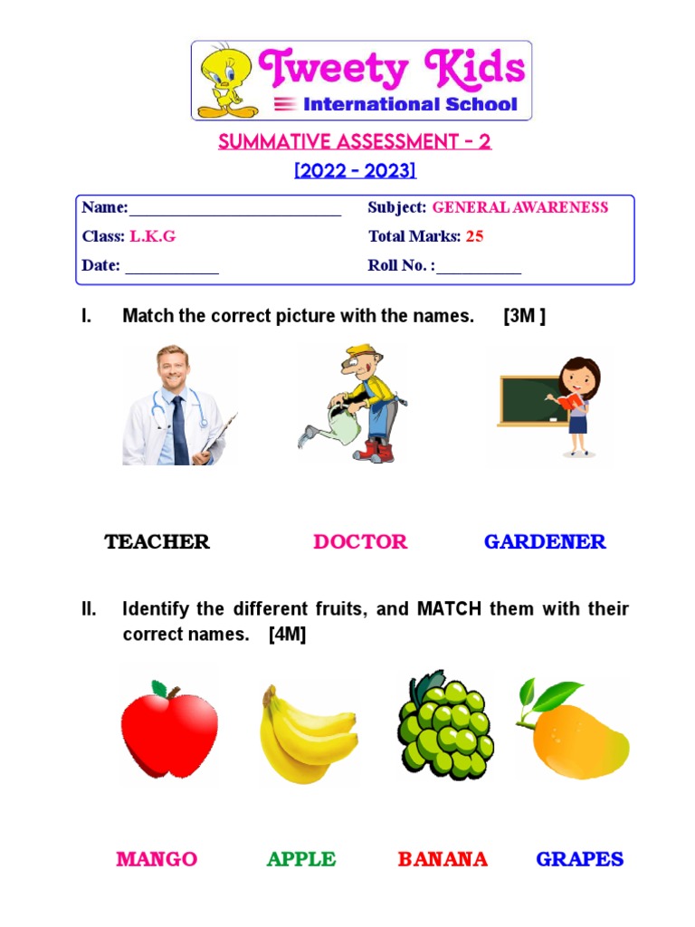 L.K.G General Awareness | PDF