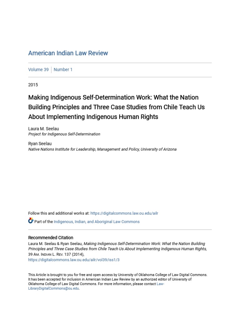 Making Indigenous Self-Determination Work | PDF | Indigenous Peoples ... Making Indigenous Self-Determination Work | PDF | Indigenous Peoples ...