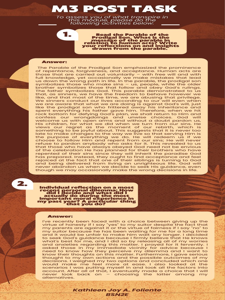 M3 Post Task - Midterm Examination | PDF | Sin | Interpersonal Relationships