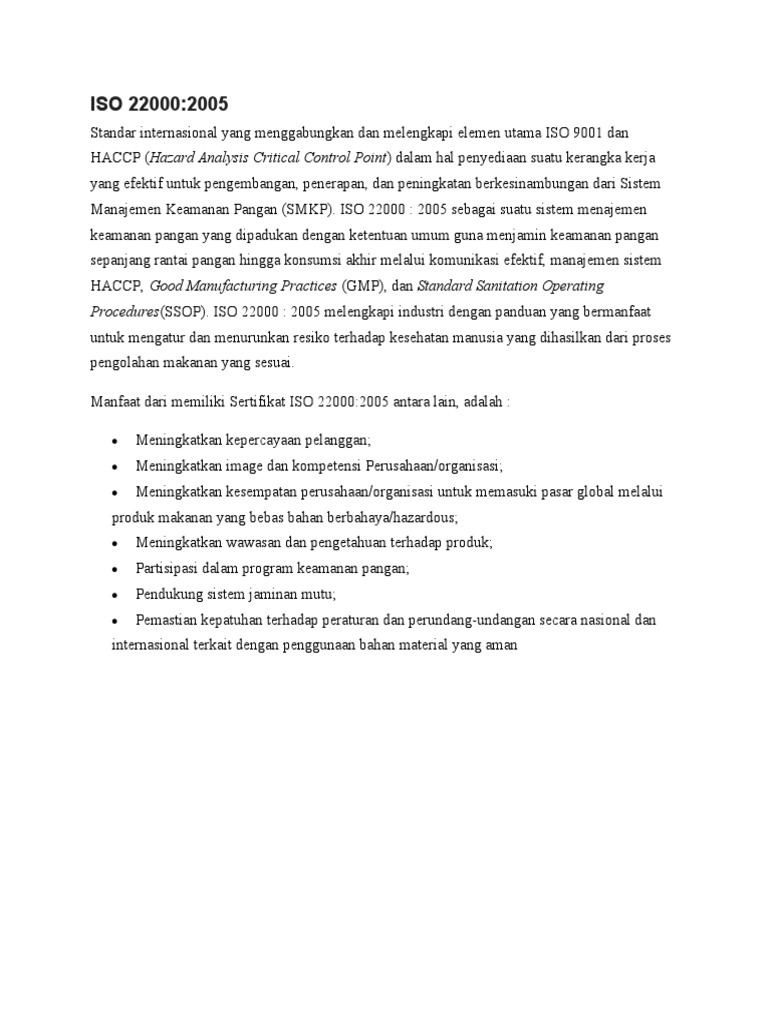 Iso 22000 | PDF