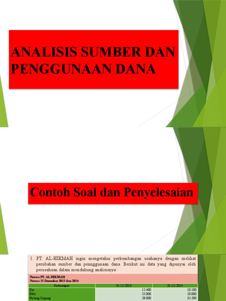 Meet 13 - Analisis Sumber Dan Penggunaan Dana (Contoh Soal Dan Latihan) | PDF