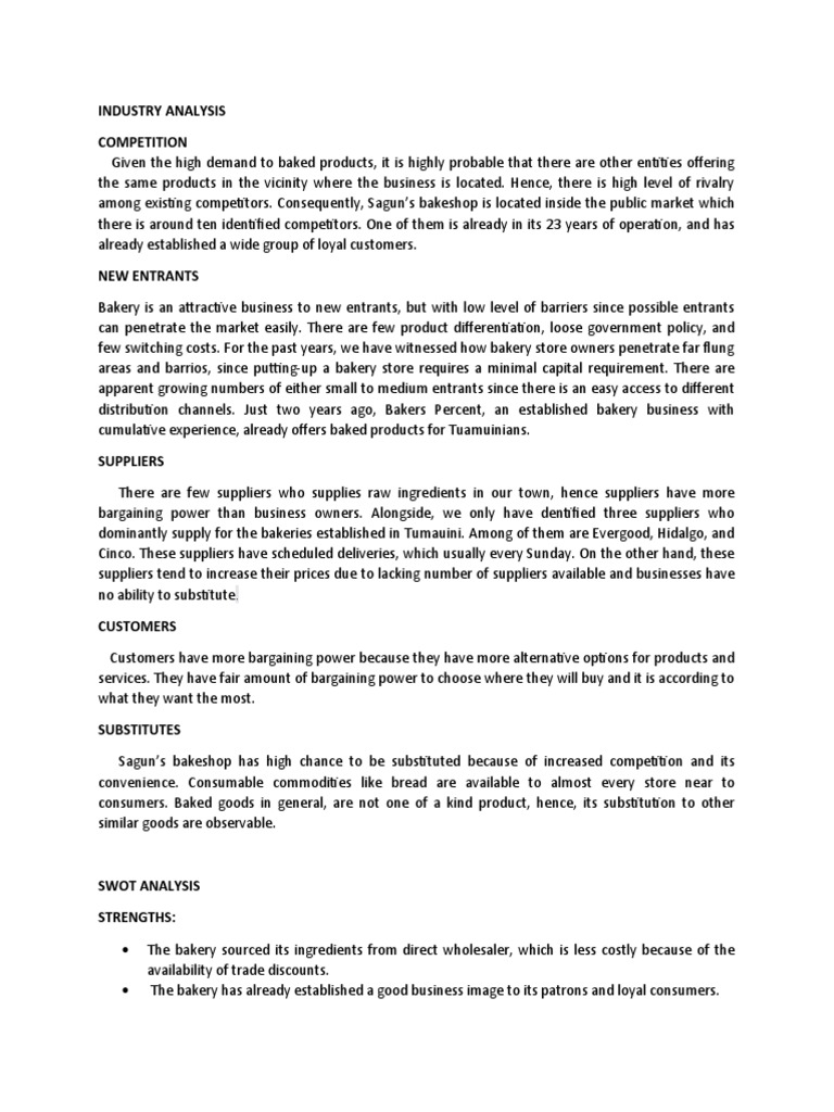 Environment Analysis | PDF | Bakery | Supply Chain