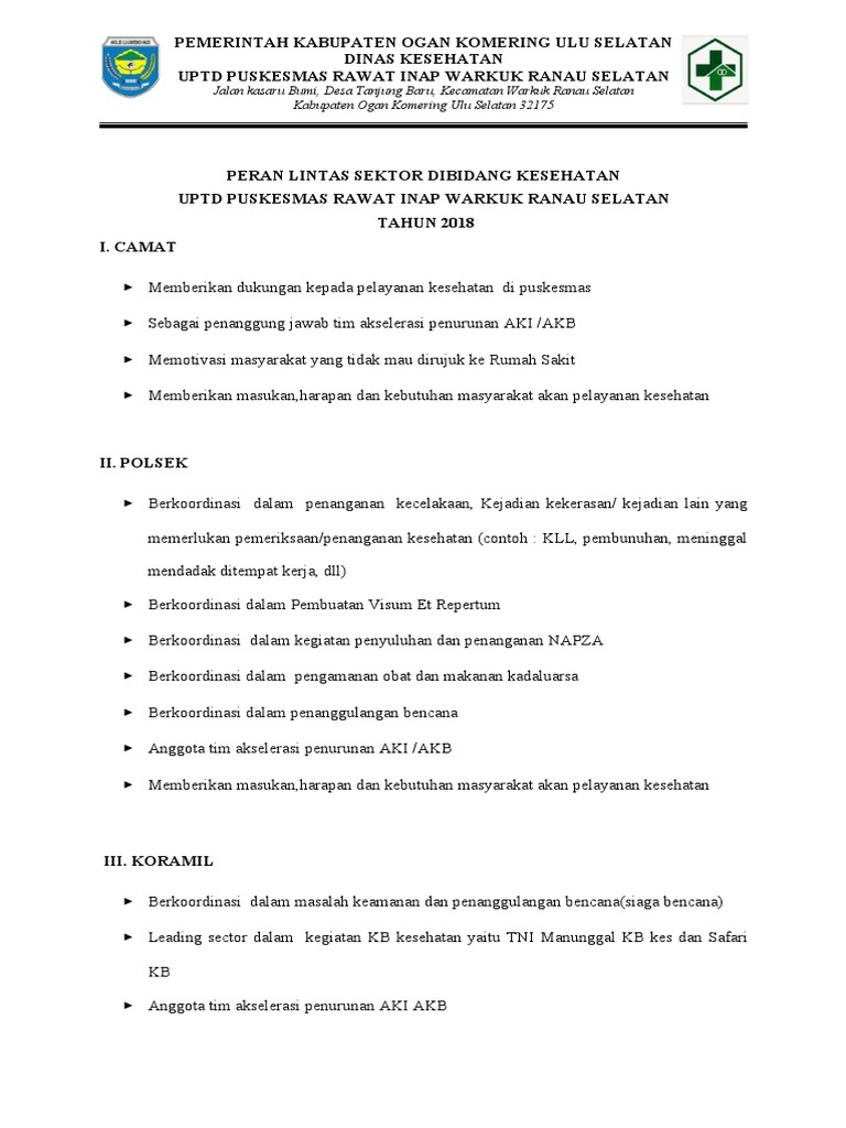 Peran Lintas Sektor | PDF Peran Lintas Sektor | PDF