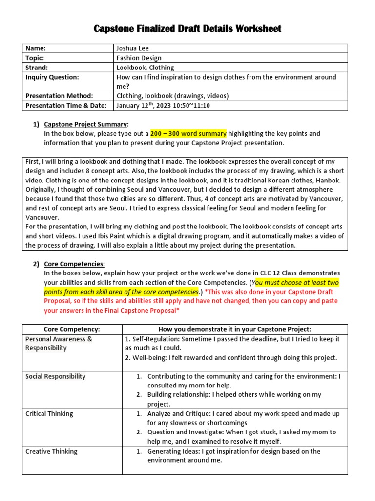 Fashion Design Capstone Insights | PDF | Thought | Drawing