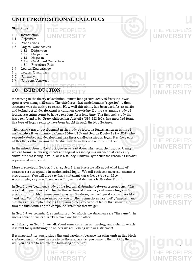 Block-1 Elementary Logic | PDF | If And Only If | Logic