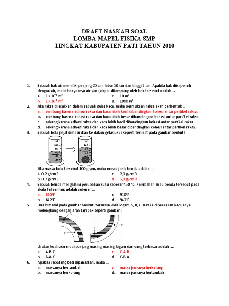 Draft Naskah Soal Lomba MGMP | PDF